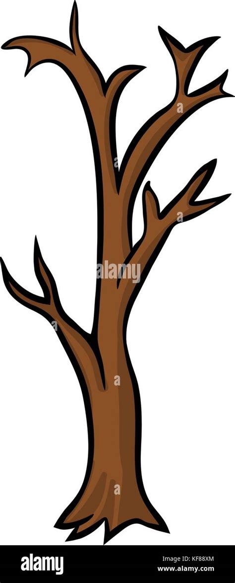 Rbol Desnudo Cartoon Dise O Vectorial Aislado Sobre Fondo Blanco