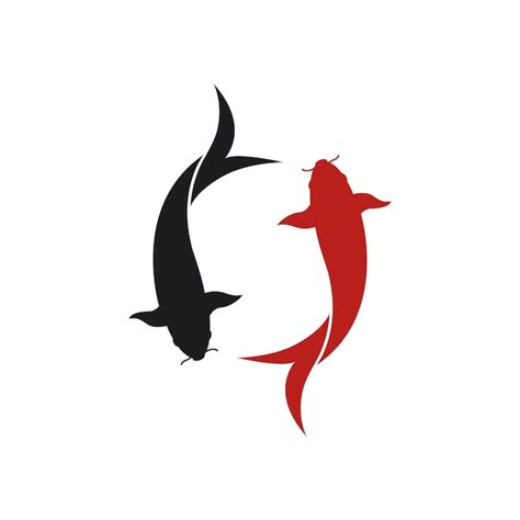 Koi Fisch Logo Vektor Symbol Premium Vektor