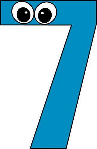 Cartoon Number Seven Clip Art Free Image For Preschool Math Activities