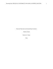 Financial Statements 2 Docx Running Head FINANCIAL STATEMENTS AND