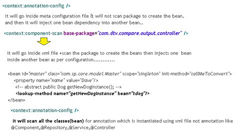 mastering in spring framework difference between context annotation config and context