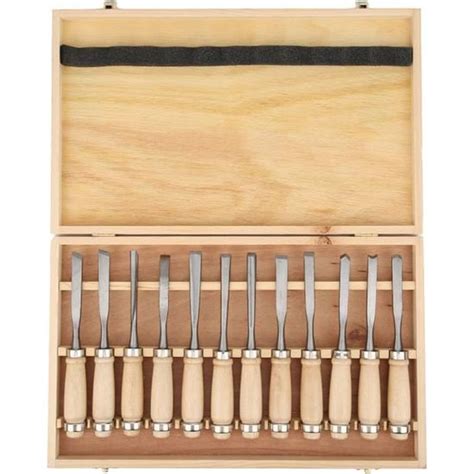 12 Pcs Ciseaux à bois de Sculpture Professionnel pour Travail du Bois