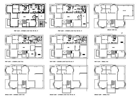 2d Plan Detail Of High Rise Building Block Layout File In Dwg Format