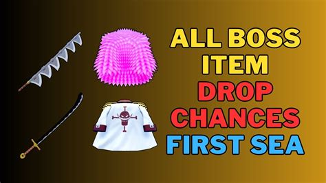 All Boss Item Drop Chances In Blox Fruits First Sea St Sea Youtube