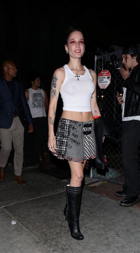 Halsey Flaunts Her Bare Tits In See Through Top Photos The