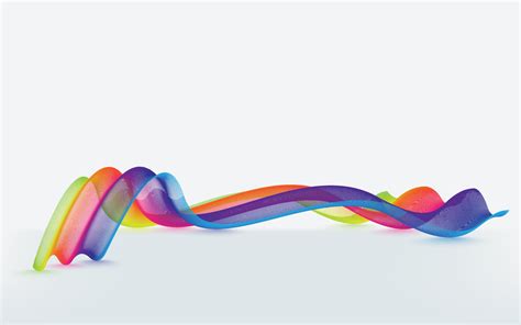 Colorful Abstract Wave Line Art Design On White Background Rainbow