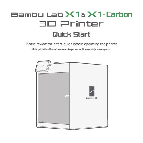 X1 X1 Carbon And AMS Quick Start Guide Bambu Lab Wiki