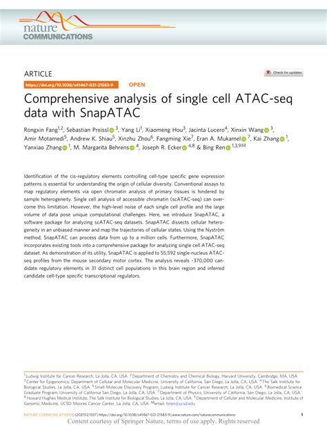 pdf comprehensive analysis of single cell atac seq data with snapatac