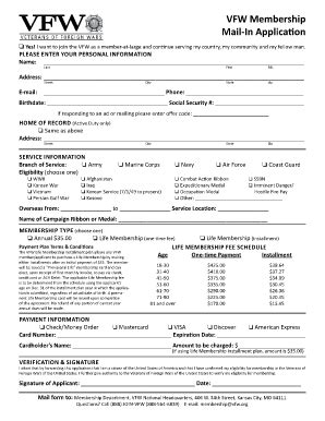 Fillable Online Nmvfw VfW Membership Mail In Application Nmvfw Fax