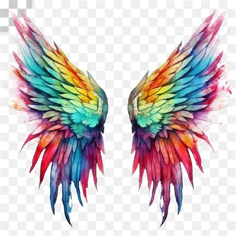 As asas do arco íris asas de anjo png download PSD Premium