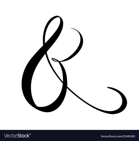 Custom Decorative Ampersand Isolated On White Vector Image