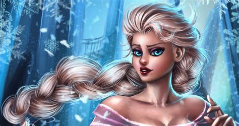 Elsa Snow Queen Disney Frozen 2013 Film Braid Hair Hd Wallpaper Rare Gallery