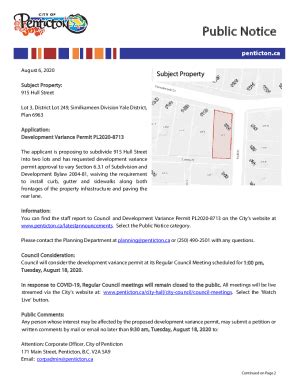 Fillable Online DEVELOPMENT VARIANCE PERMIT APPLICATION DV23 Fax
