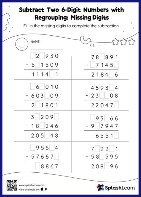 Subtract Two Digit Numbers With Regrouping Missing Digits