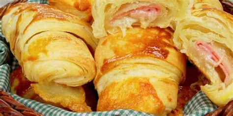 Receita de croissant de queijo parma fácil simples e rápido
