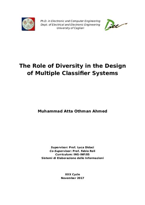 pdf the role of diversity in the design of multiple classifier systems muhammad a o ahmed