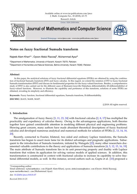 pdf notes on fuzzy fractional sumudu transform