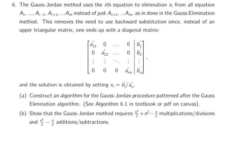 solved the gauss jordan method uses the i th equation to