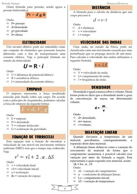 continuação de Principais Fórmulas de Física 2 3 Principais formulas