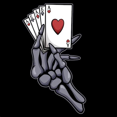 Skeleton Hand Holding Cards