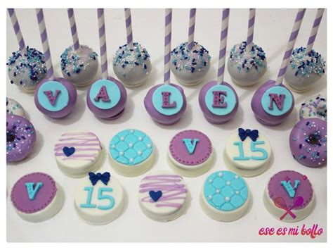 Pasteleria temática 15 años Tonos Lila celeste y azul Año 2020