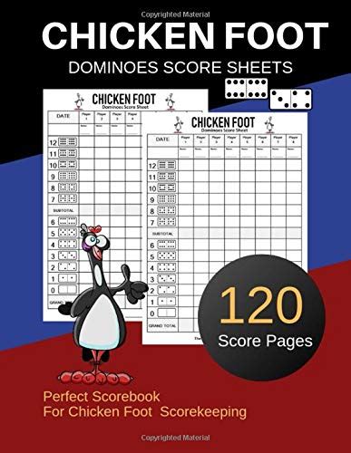 Chicken Foot Dominoes Score Sheets Chicken Foot Score Pad Chicken