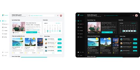 Travel Dashboard Light Dark Mode Figma Community