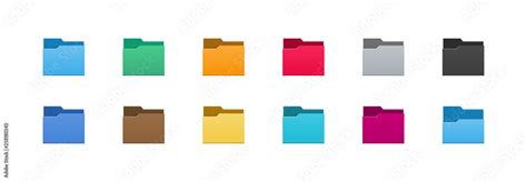 Folder Icons Set All Type Of Document File Formats Vector