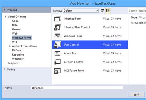 creating custom task panes for excel 2013 2003 c examples
