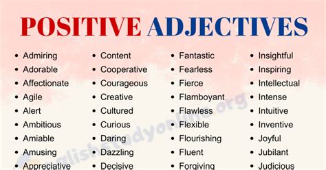 The Ultimate List Of Positive Adjectives For Daily Use English
