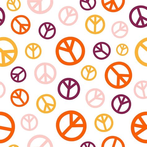 Premium Vector Seamless Pattern With Colorful Peace Symbols