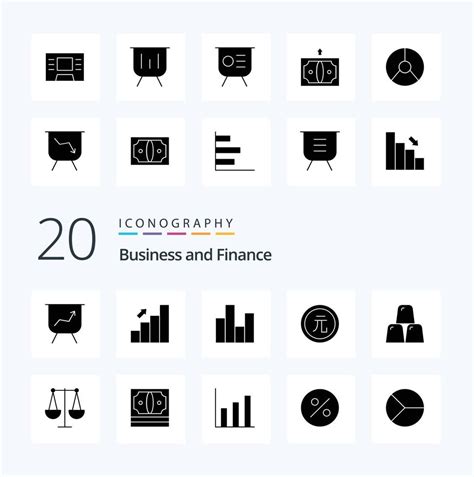 Finance Solid Glyph Icon Pack Like Business Gold Coin Finance Bars