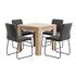 HASLUND L80 160 Tafel Eiken 4 HAMMEL Stoelen Grijs JYSK