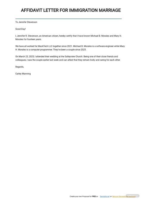 Marriage Affidavit Template