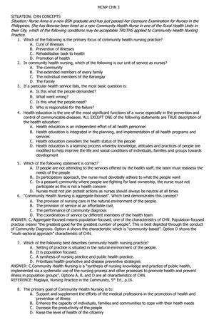 Community Health Nursing Exam Practice Ques Community Health