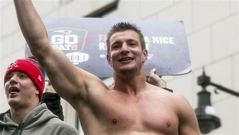 Rob Gronkowski Strips Shirtless For Super Bowl 2017 Victory Parade In