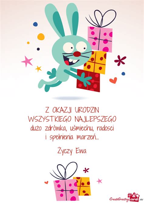 Z OKAZJI URODZIN WSZYSTKIEGO NAJLEPSZEGO dużo zdrówka Darmowe kartki