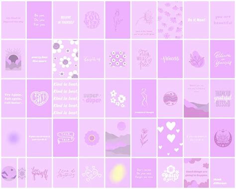 Lavender Danish Pastel Aesthetic Wall Collage Kit Danish Etsy