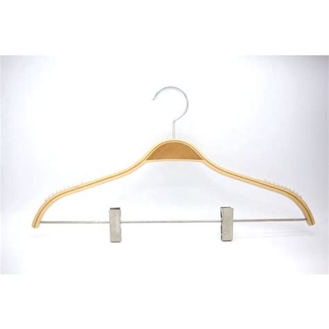Kit de 100 Peças de Cabide De Madeira Marfim Presilha Escama Silicone