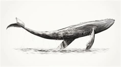 Un Dibujo De Una Ballena En El Agua Foto Premium