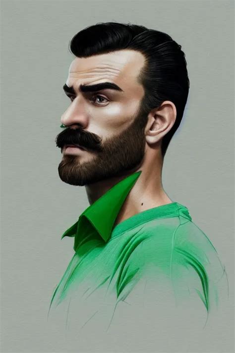 Gigachad Luigi Wearing A Green Shirt By Ilya Stable Diffusion OpenArt