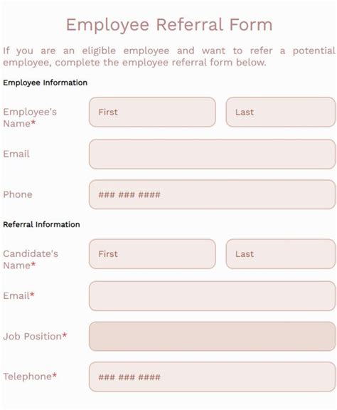 Employee Referral Form Template Form Builder