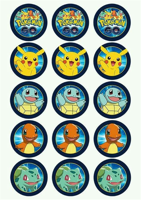 Pokemon Printable Cupcake Toppers