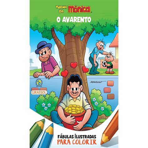 Turma da mônica fábulas ilustradas para colorir o avarento Shopee Brasil
