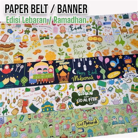Jual 10 Pcs Paperbelt Tema Idul Fitri Lebaran Eid Mubarak Ramadhan