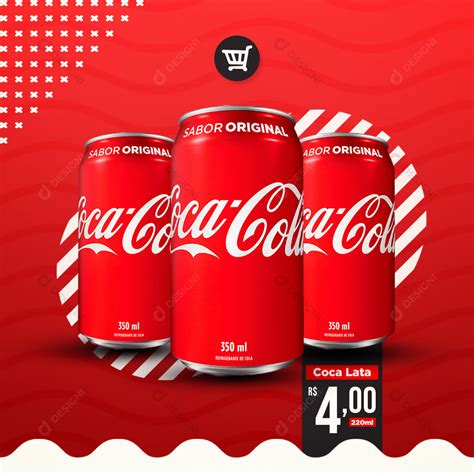 Refrigerante Coca Cola Lata Bebidas Social Media PSD Editável
