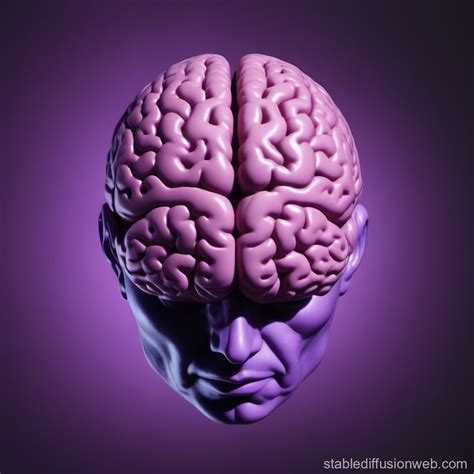 Human Brain Brain Stem Purple Genius Human Head Prompts Stable