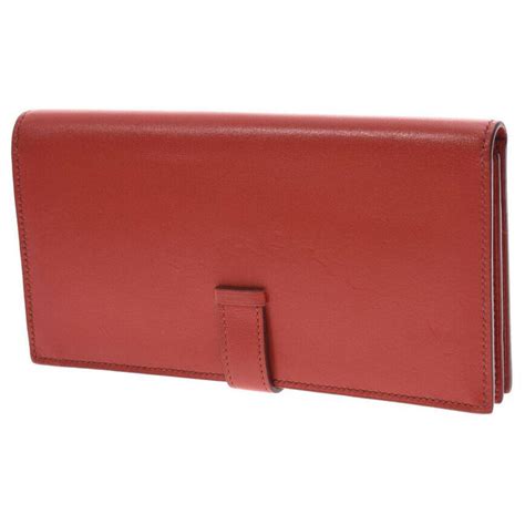 Herm S Portefeuille Hermes B Arn Cuir Orange Ref Joli Closet