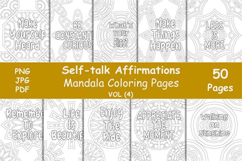 Affirmation Mandala Coloring Pages Graphic By Ahmed Sherif Creative