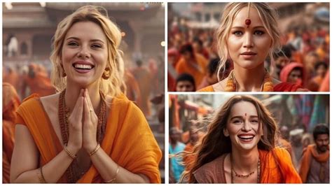 Ai Imagines Hollywood Actresses On ‘spiritual Journey Through India See Pics Hollywood